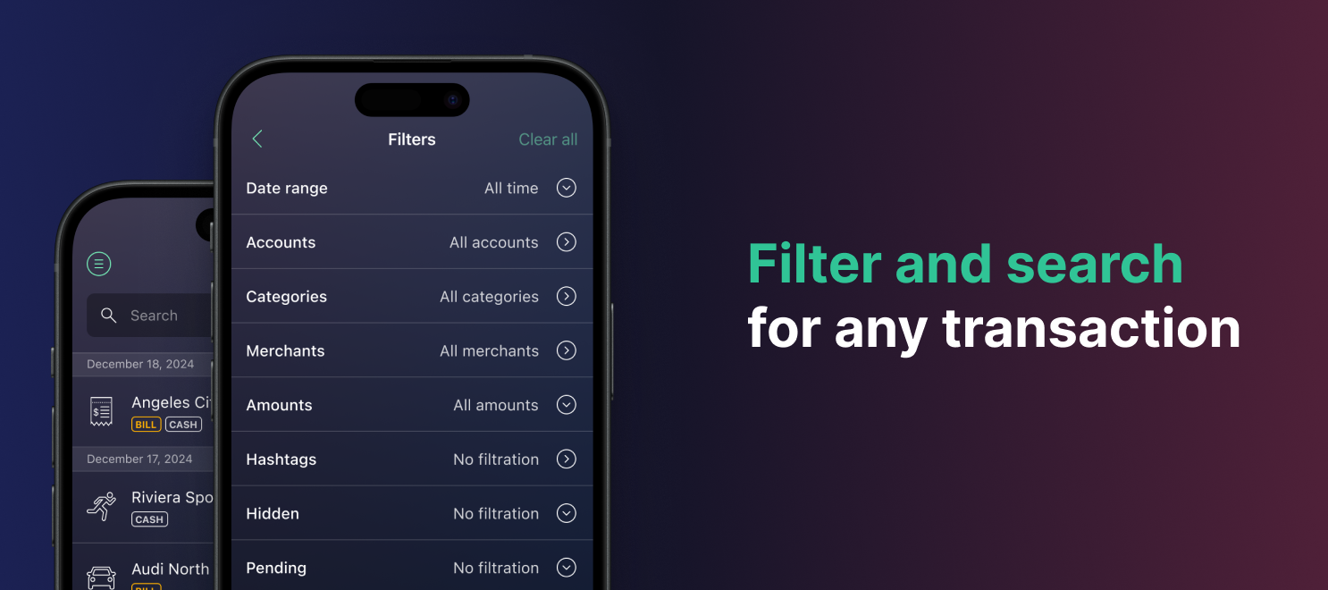 Transaction Filtering (mobile) | PocketGuard | Your Personal Money ...