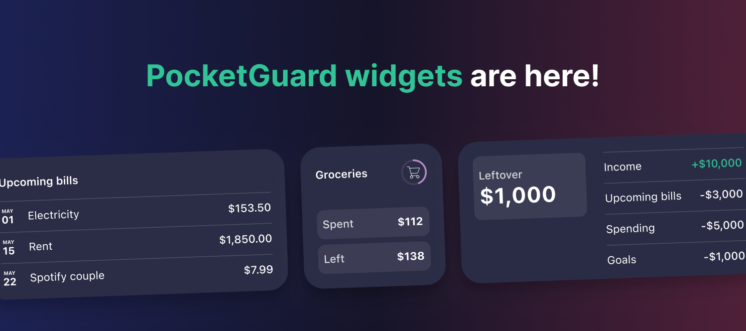 Stay on Track with New Home Screen Widgets | PocketGuard | Your ...